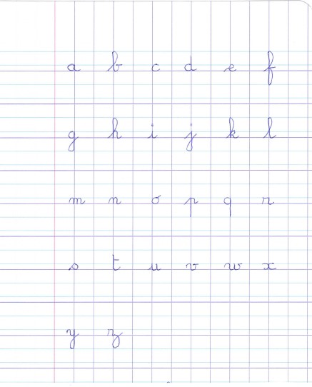 Lettres minuscules cursives : modèles et tracé sur cahier | Enseigner ...