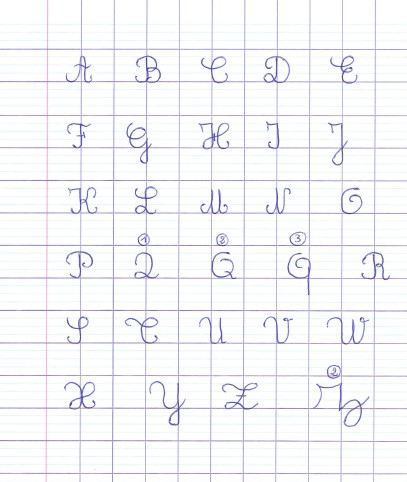 Lettres majuscules cursives : modèles et tracé sur cahier | Enseigner ...